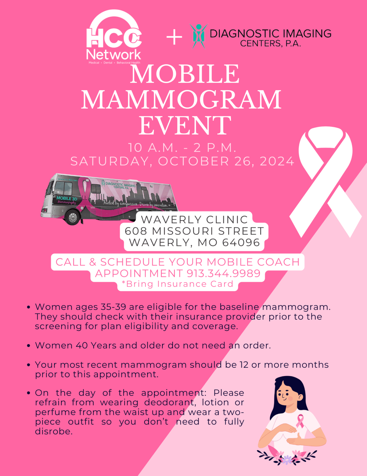 October 26, 2024 – Mobile Mammogram Event At Waverly Clinic | HCC Network